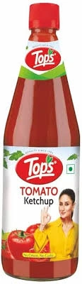 Tops Tomato Ketchup No Onion No Garlic Glass Bottle - 500 gm