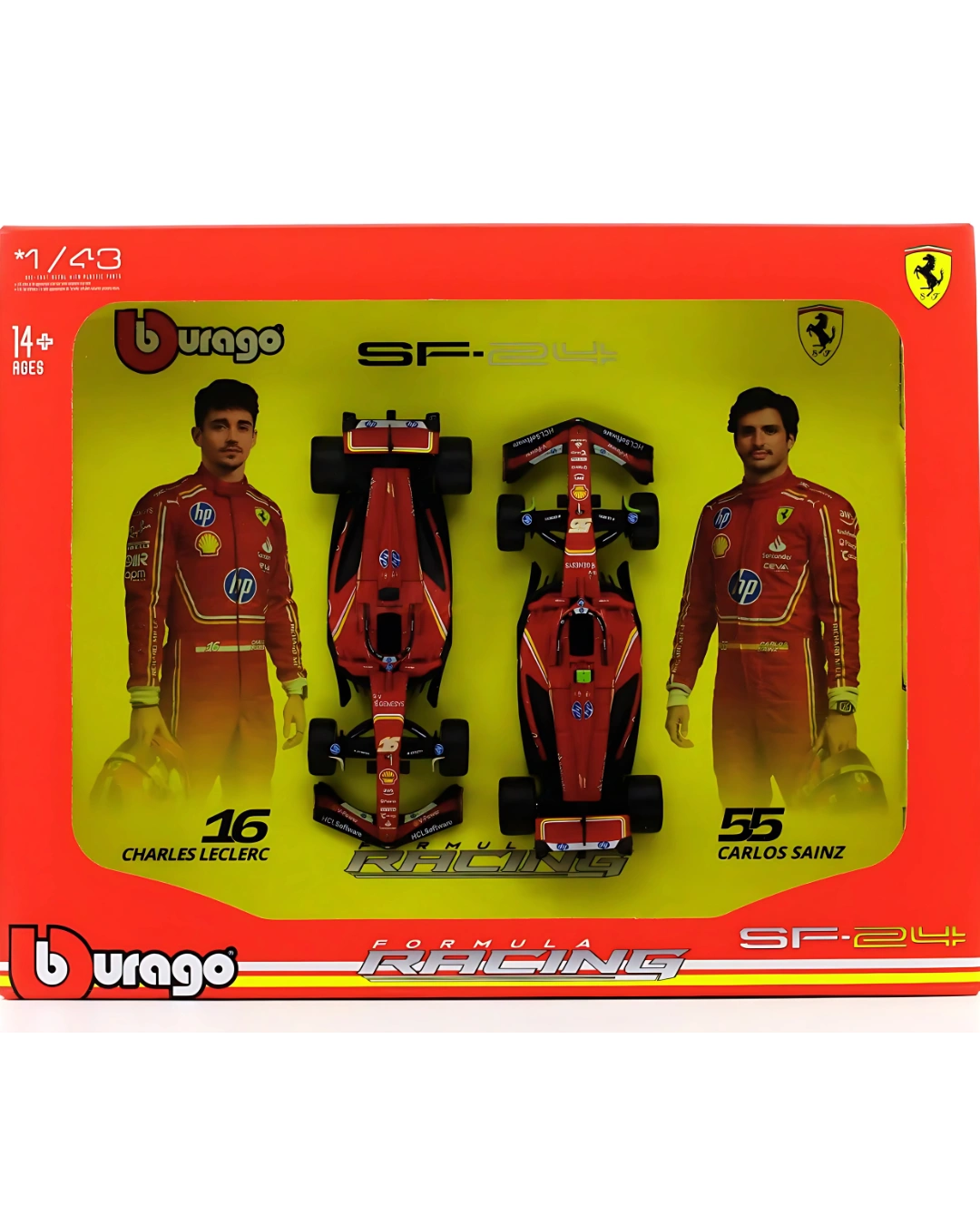 2024 Original Ferrari SF-24 Set of 2 Cars| Burago | Formula 1 Licensed ...