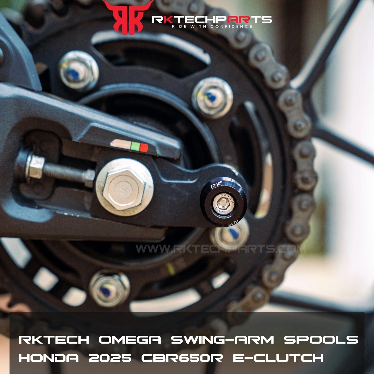 RKTECH Swing Arm Spools for HONDA CBR 650R E-CLUTCH (2025)