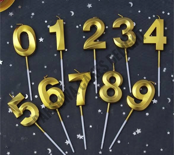 Metallic Gold Number Candle