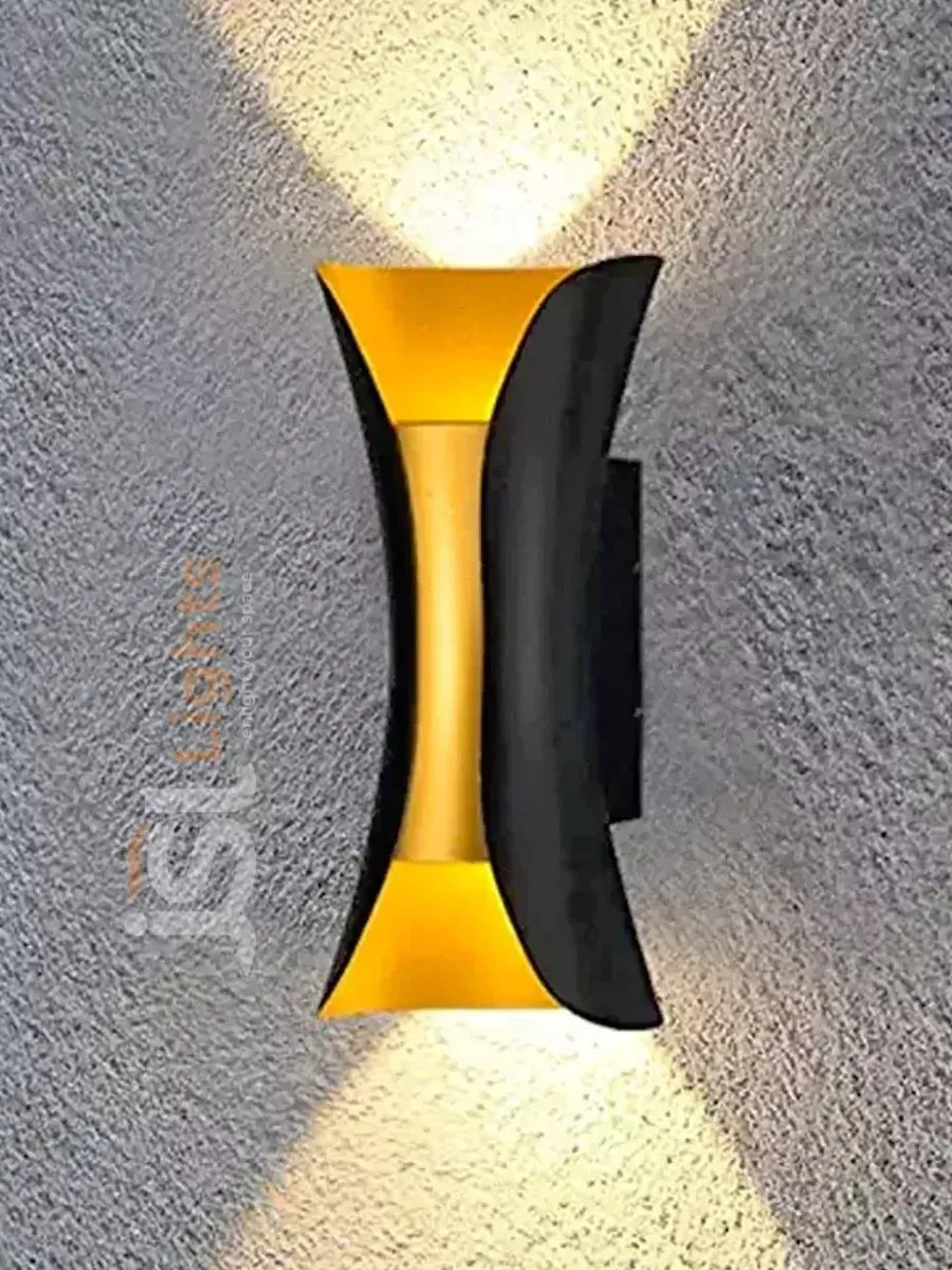 LX099 18W Black Golden UP Down Outdoor Wall Light