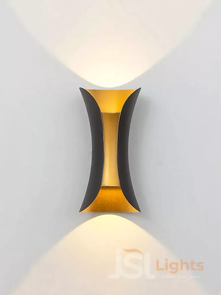 LX099 10W Black Golden UP Down Outdoor Wall Light