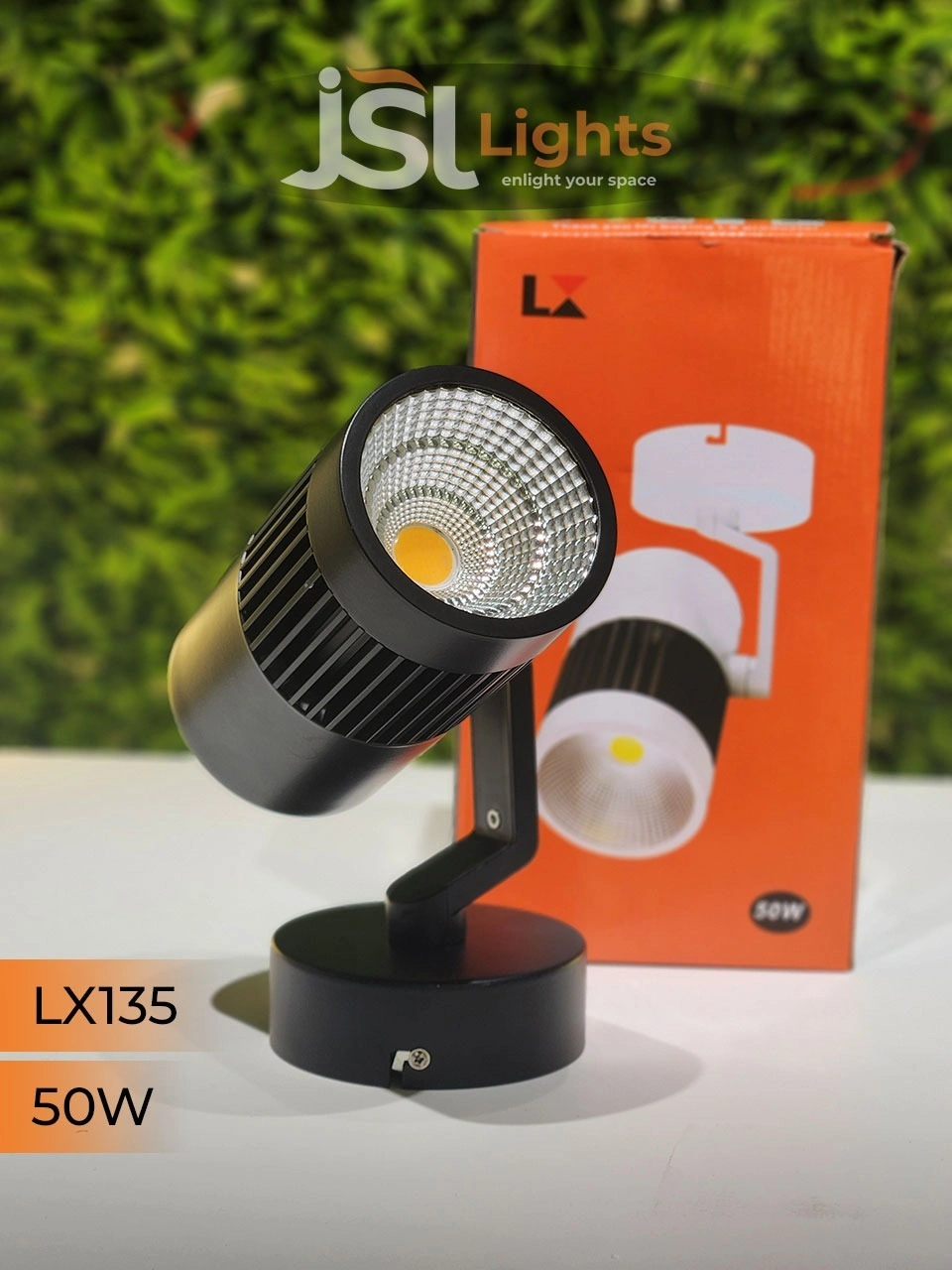 LX 135 50W LED Wall Spotlight Black Body