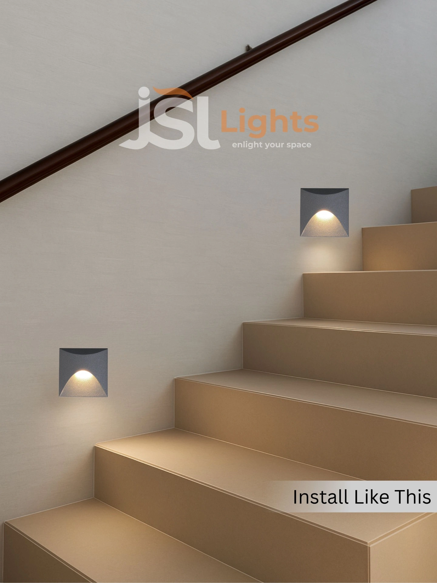 APRA D412- 3W SQ Led Stair Foot Light Grey Body