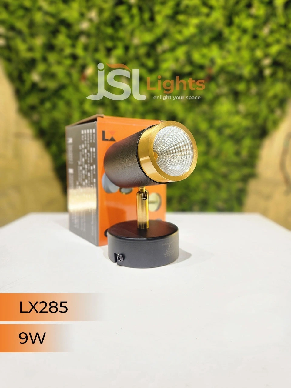 LX 285 9W Black GD Surface Wall Cob Focus Light