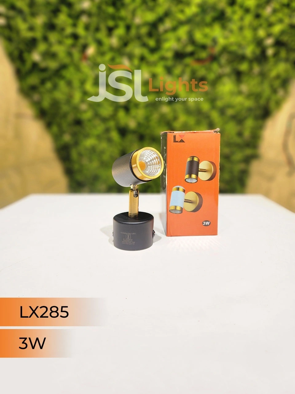 LX 285 3W Black GD Surface Wall Cob Focus Light