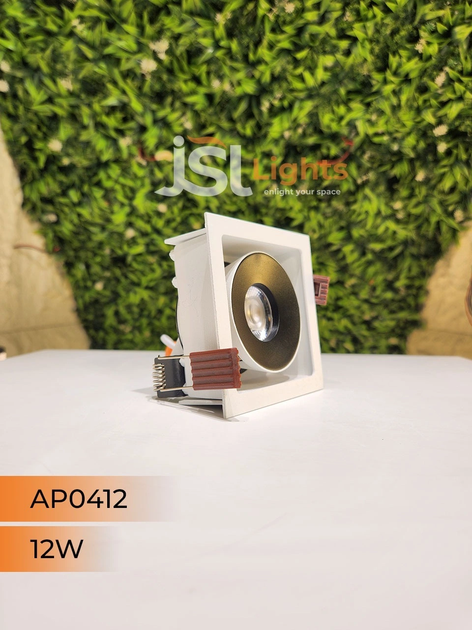 AP 0412 12W White Square Recessed Linear COB Downlight