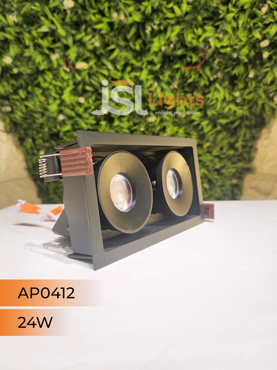 AP 0412 24W Black Square Recessed Linear COB Downlight