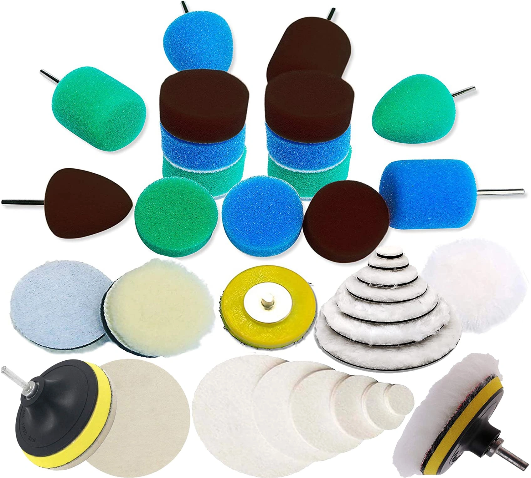 DIY Crafts Detail Polisher Pads 1-3" inch Buffing Pad Kit Polisher ...