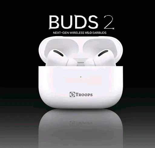 Troops Crystal Bionic Wireless Earbuds, HiFi DSP Sound, 45H Playtime, White