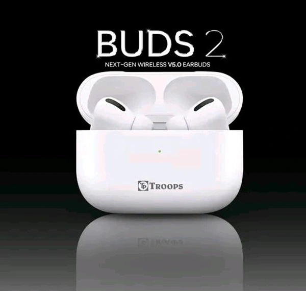 Troops Crystal Bionic Wireless Earbuds, HiFi DSP Sound, 45H Playtime, White